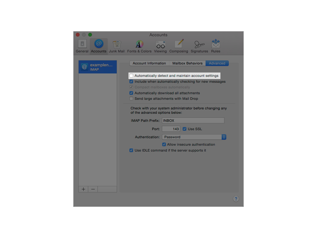 Email Application Setup - Apple Mail - Knowledgebase - Thobson